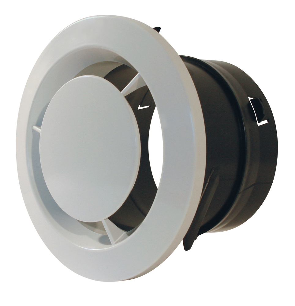 Bouche d'extraction blanche diamètre 125 mm avec manchette diamètre 100 ...