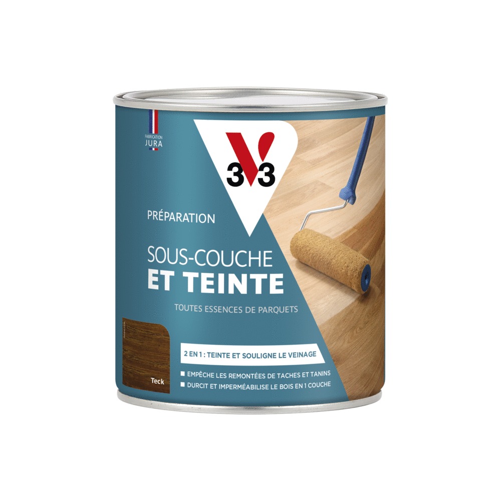 Sous-couche et teinte teck 750 ml - V33 | 895795 | Peinture et ...