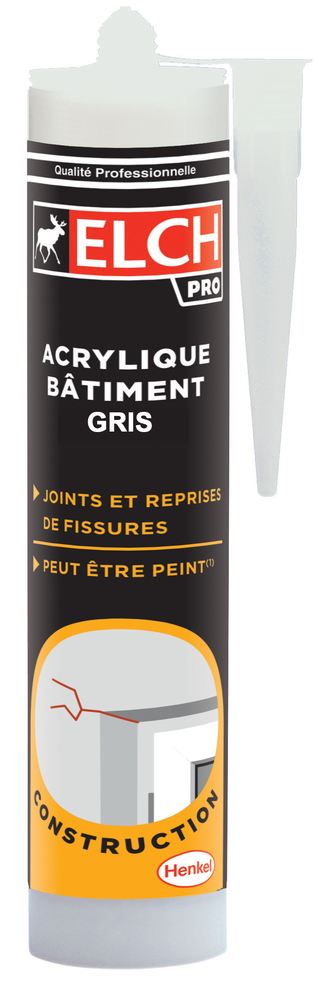 Mastic acrylique bâtiment gris 300 ml ELCH PRO | 1176955 | Peinture et ...