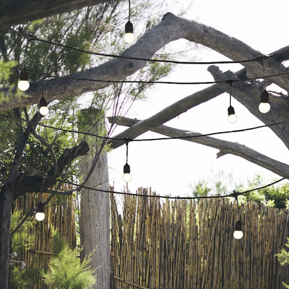 Guirlande extérieure PVC noir IP44 E27 10 mètres sans ampoule COREP ...