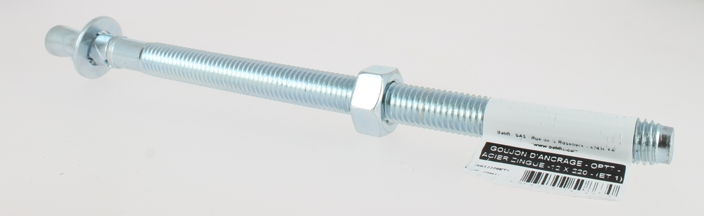Goujon d'ancrage Opt7 acier zingué 12 x 220 mm BATIFIX | 1467071 ...