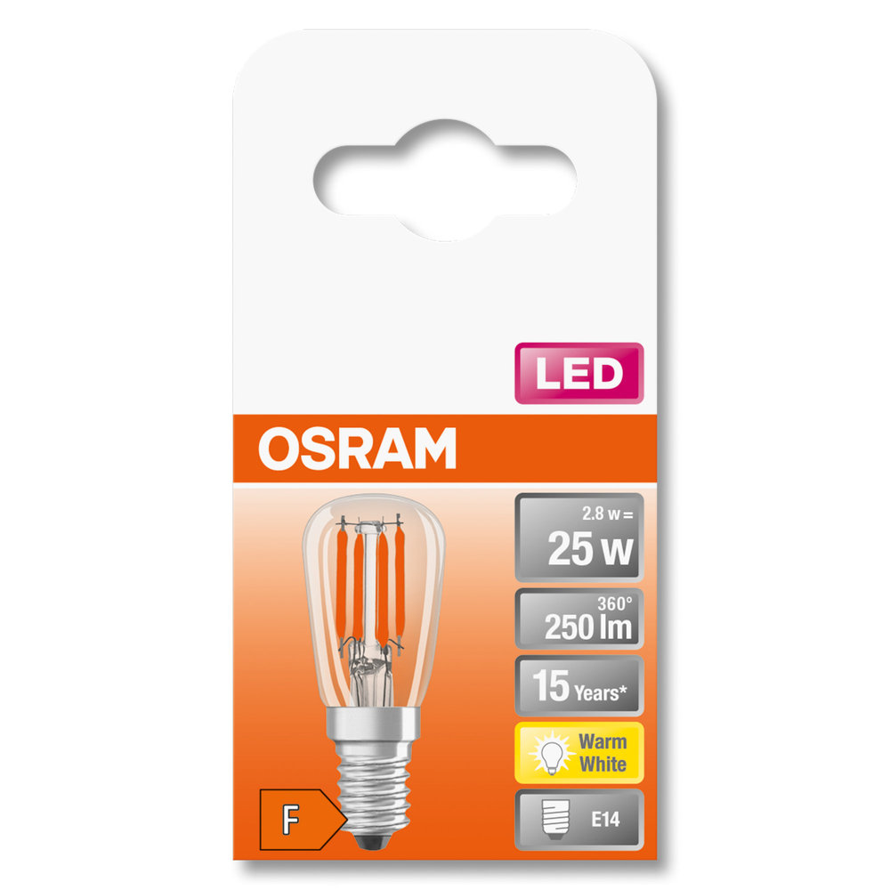 Ampoule LED E14 tube T26 à filament 2.8 W = 250 lumens blanc chaud OSRAM | 1500849 | Ampoule ...