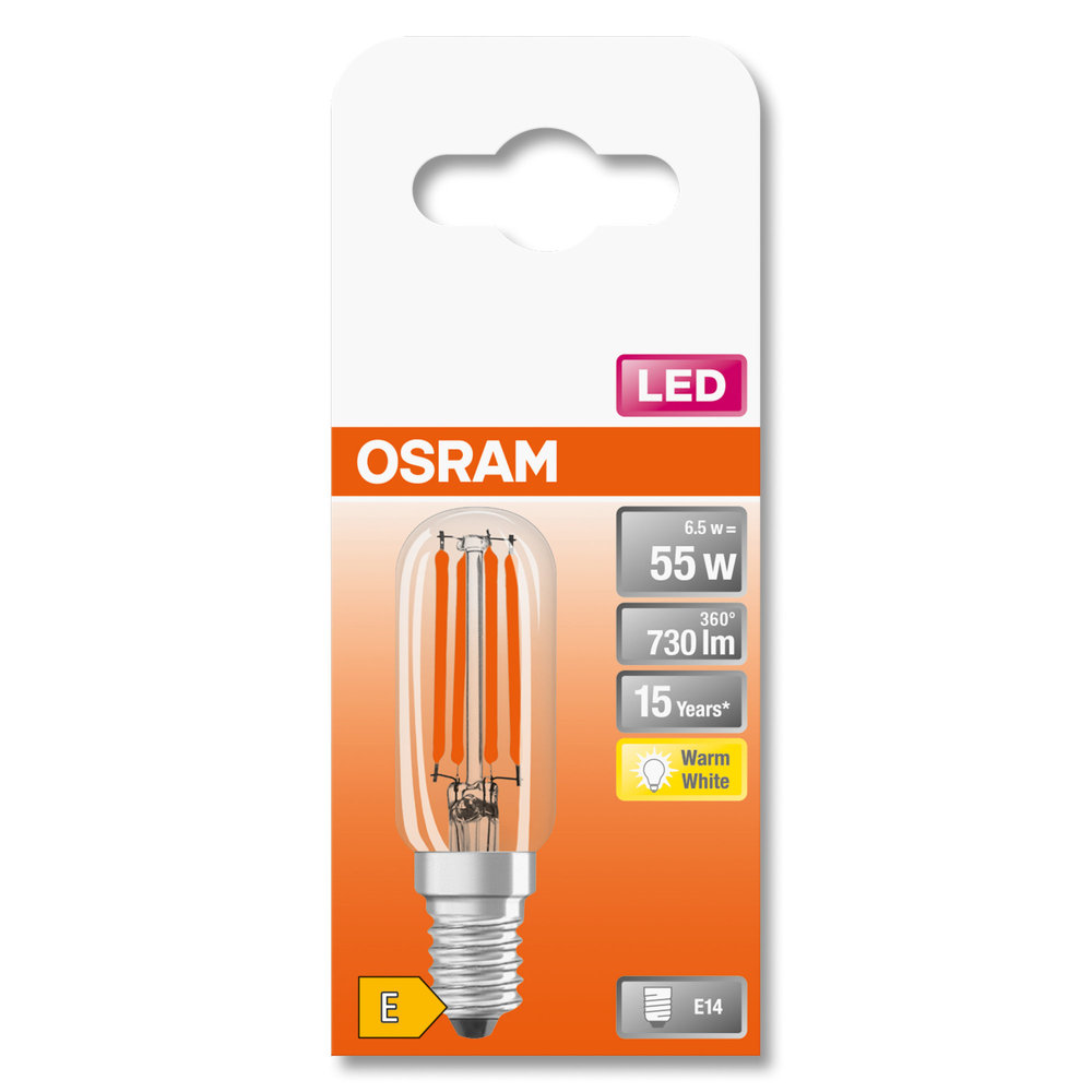 Ampoule LED E14 tube T26 à filament 6.5 W = 730 lumens blanc chaud OSRAM | 1500851 | Ampoule ...