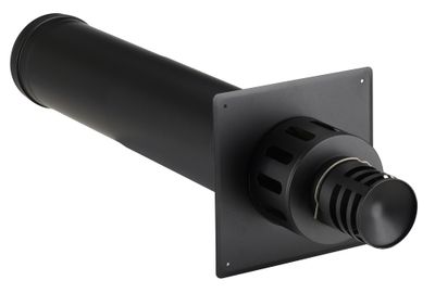 Terminal horizontal noir diamètre 80 mm POUJOULAT | 1110652 | Chauffage ...